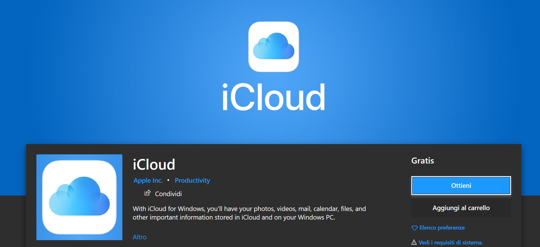 iCloud, disponibile l'app desktop per Windows 10 • Techprincess